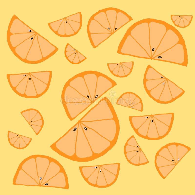 Orange , Cheerful and Vibrant Repeating Pattern Featuring Slices of ...