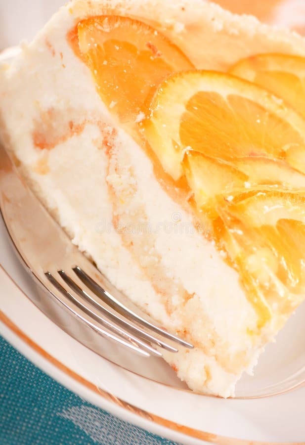 Orange cheesecake stock image. Image of delight, delicate - 11252789