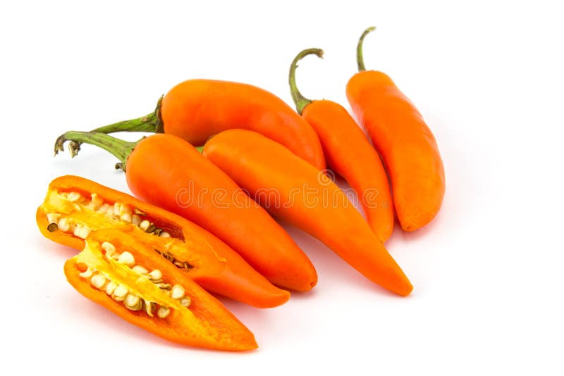 Red and Orange Chili Peppers. Stock Photo - Image of orange, peppers ...