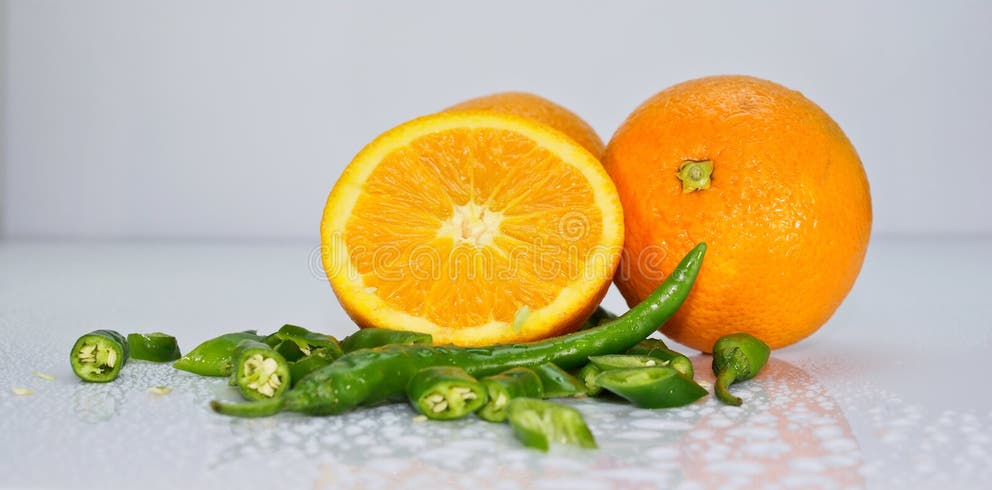 Orange with chilli stock image. Image of cook, chilly - 7832567