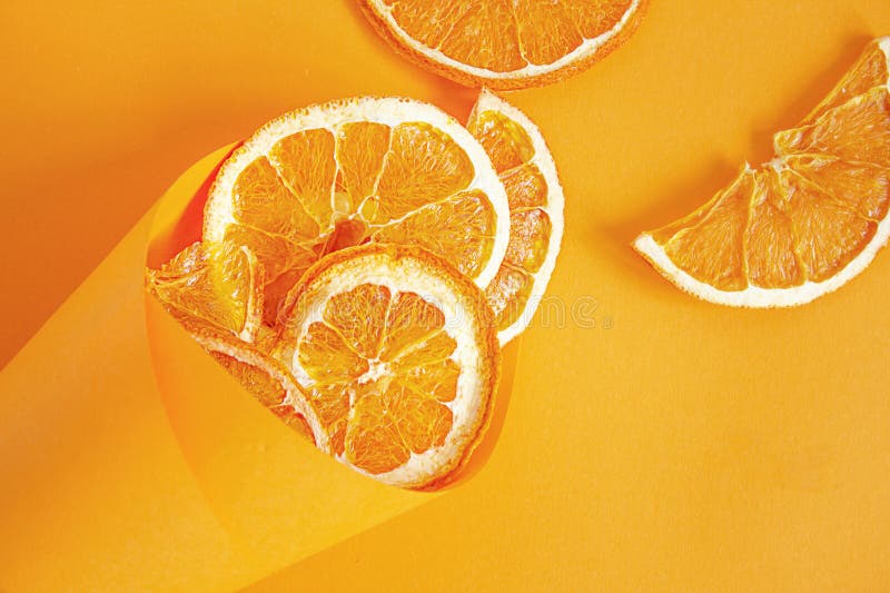 Orange Chips Orange Background. Fruit Chips. Healthy Snack Stock Image ...
