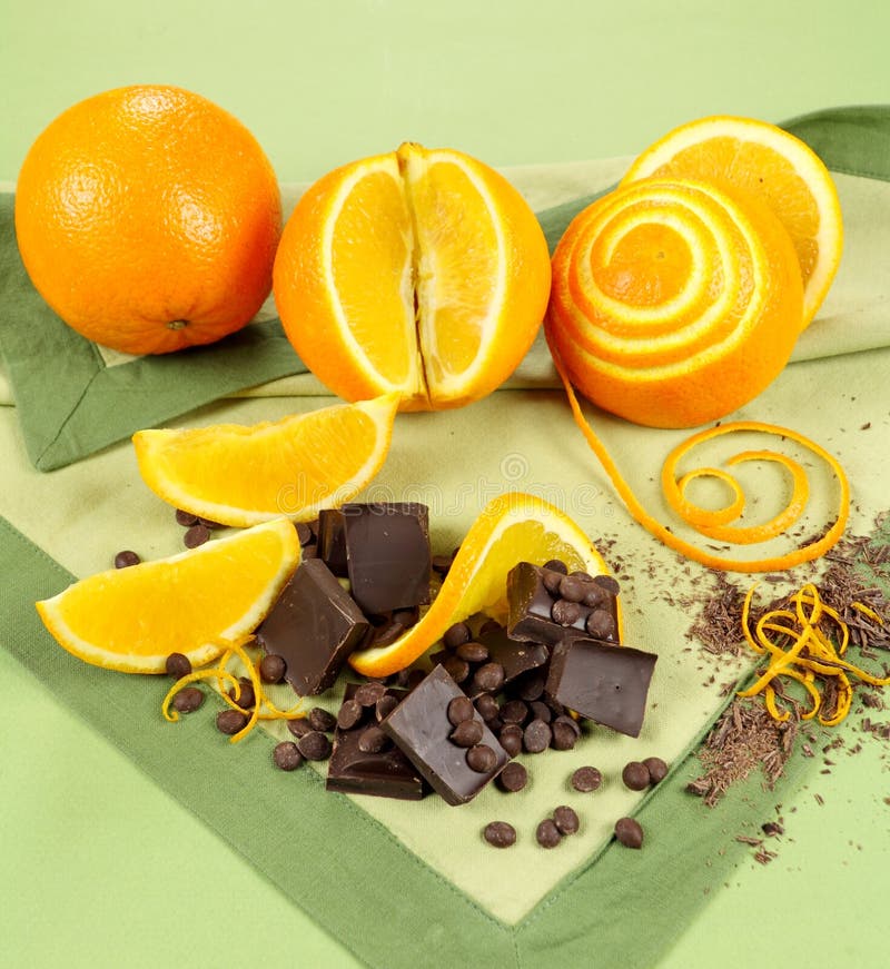 Orange and Chocolate stock photo. Image of dessert, sliced - 14360812