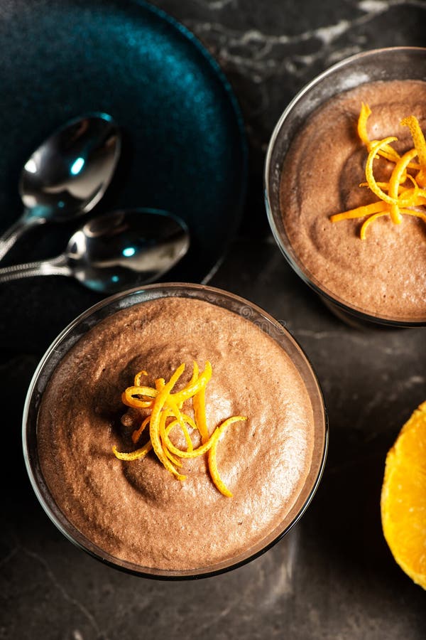 Orange Chocolate Mousse stock photo. Image of dessert - 276169182