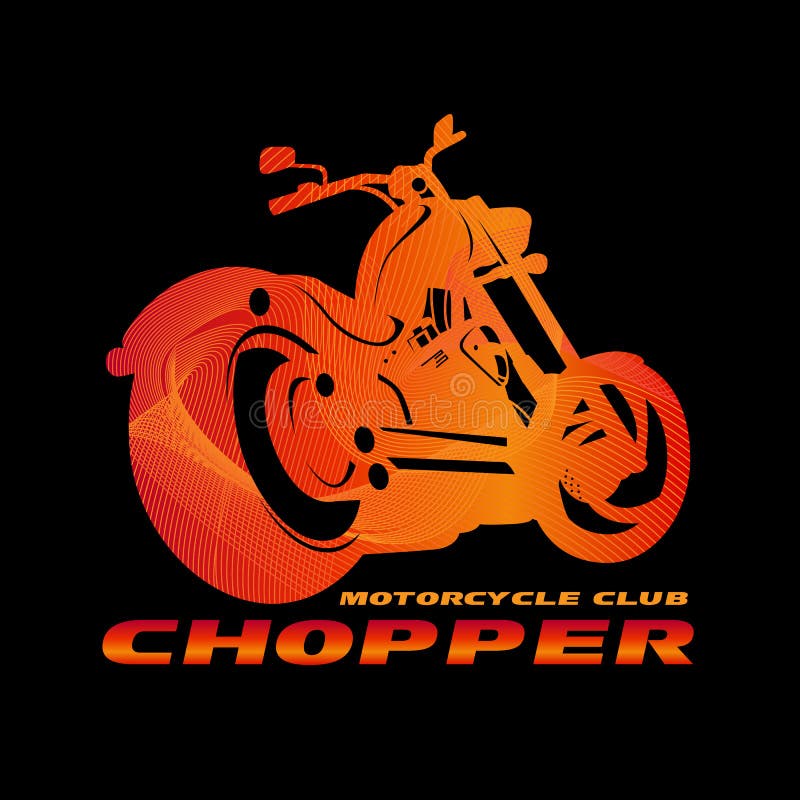 Orange Chopper Motorcycle Club Logo (line Blend Art Style) Vector ...