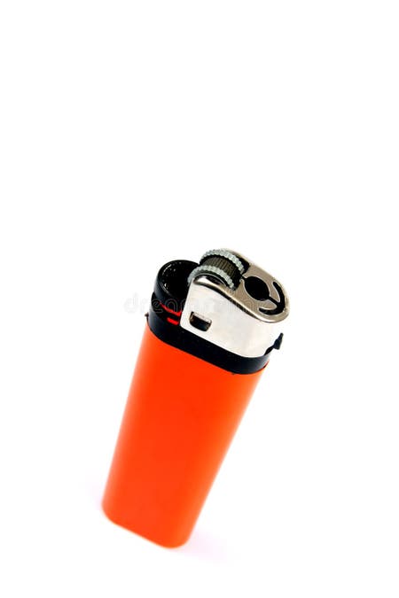 Orange Cigarette Lighter Isolated Stock Image - Image of lighter ...