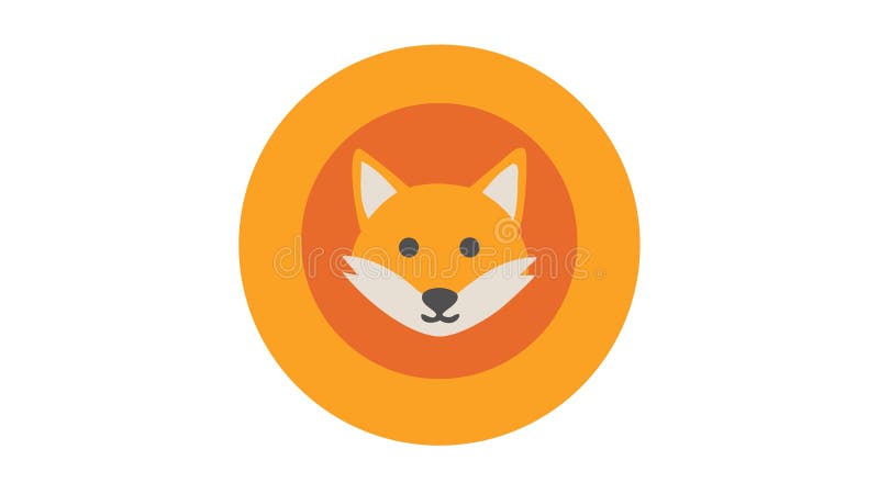 Orange Circle with Fox Face Icon Representing Wildlife , Vector Design ...