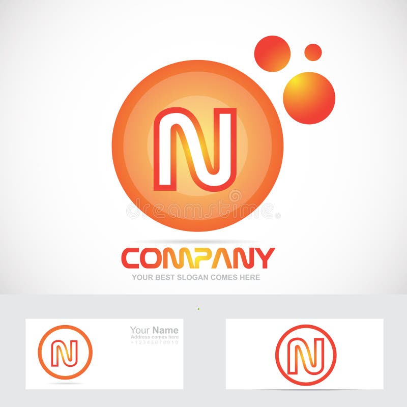 Orange Circle Letter N Bubble Logo Icon Stock Vector - Illustration of ...