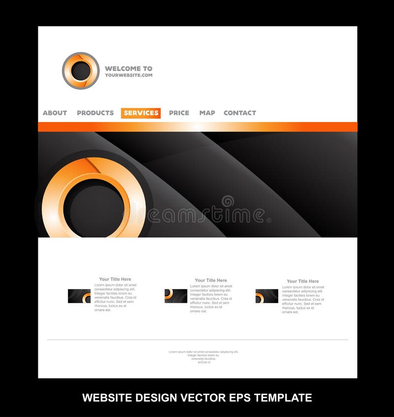 Orange Circle Website Design Template Corporate Business Stock Vector ...