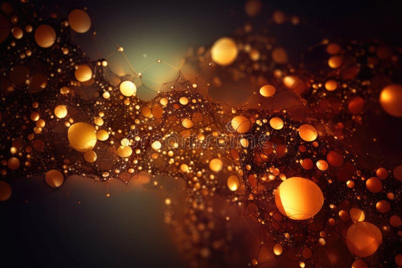 Orange Circles and Black Grid, Some Kind of Particles or Elements ...