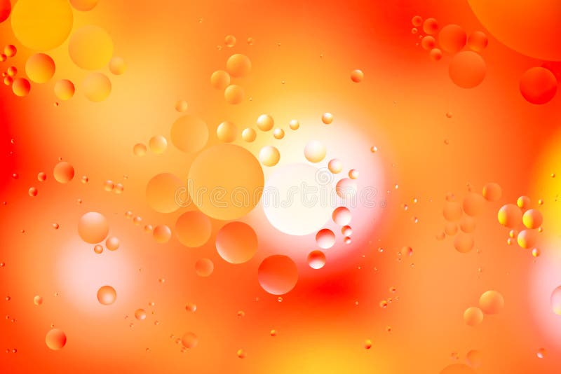 Orange Circles of Drops of Oil Floating on Water Stock Photo - Image of ...