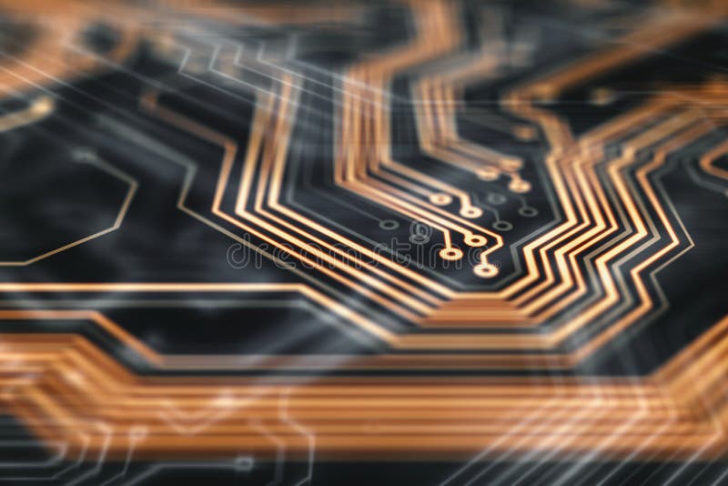 Orange circuit board stock illustration. Illustration of element ...