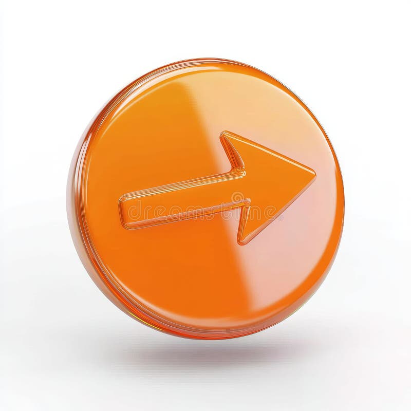 Orange Glossy Arrow Button Next Navigation Right Direction Stock ...