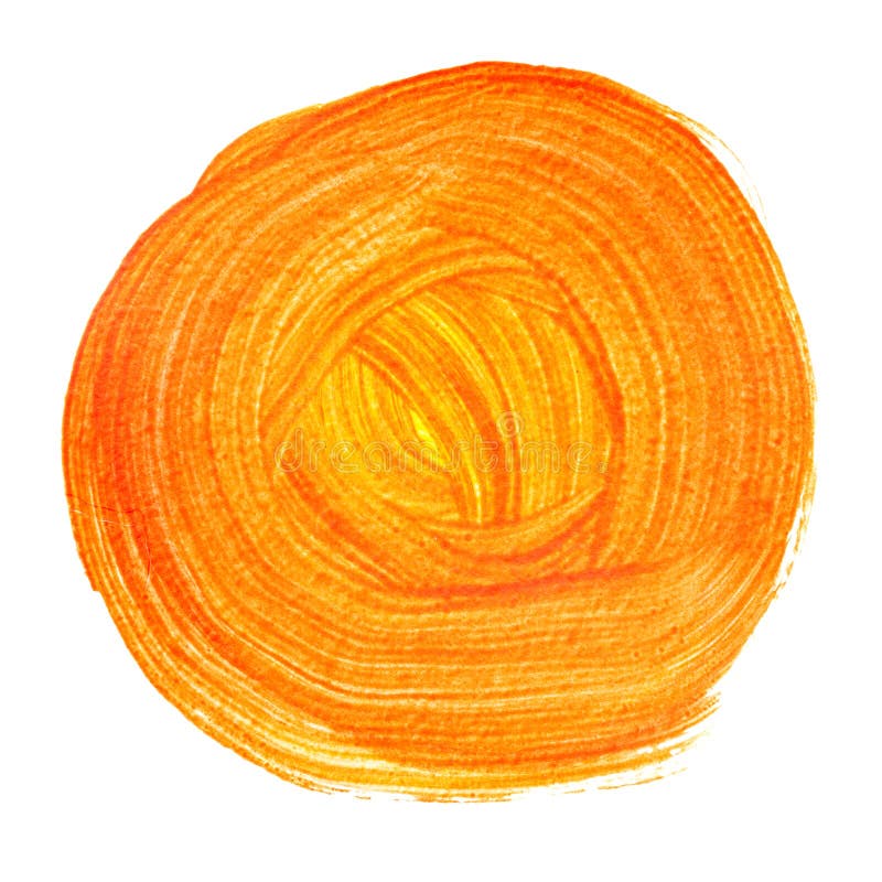 Orange Circular Brush Stroke Stock Photo - Image of stain, hand: 199204410