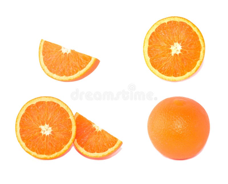Orange Circular Pieces on White Background Stock Photo - Image of white ...