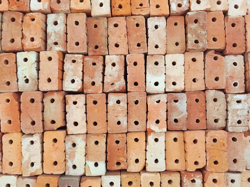 Orange Clay Bricks Used for Construction. Stock Image - Image of ...