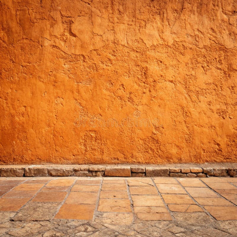 Orange Clay Wall Grunge Texture for Interior Decor Stock Illustration ...