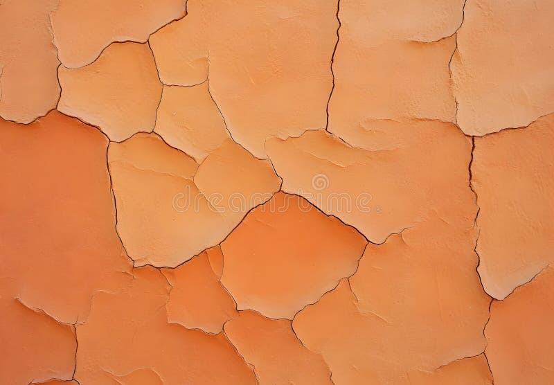 Orange Clay Wall Texture with Cracks - Top View Stock Illustration ...