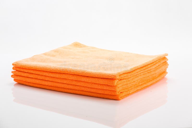 Orange Cleaning Clothes on White Stock Photo - Image of duster ...