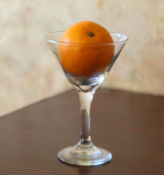 Orange is in a Clear Glass Glass Stock Image - Image of background ...