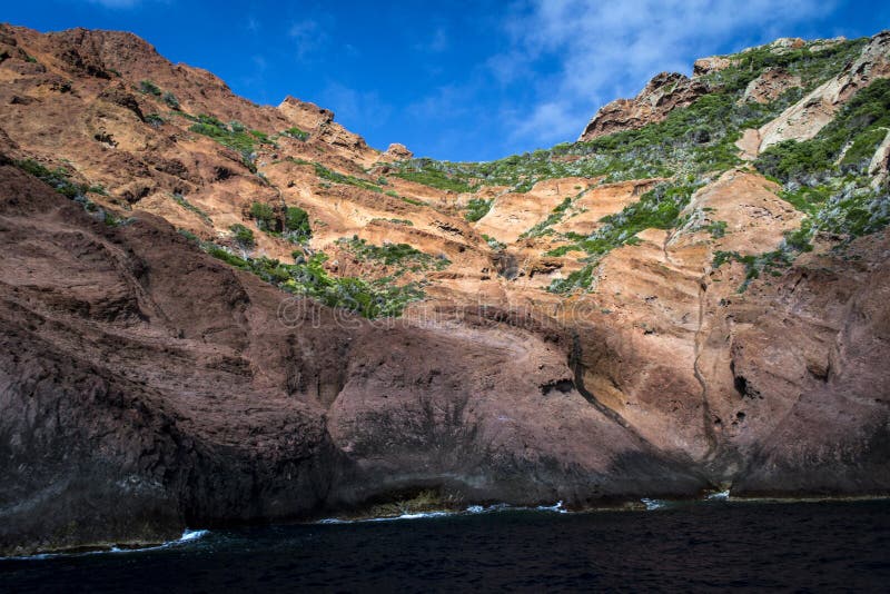 Orange Cliffs Illuminated by the Setting Sun in the Marine Reserve ...