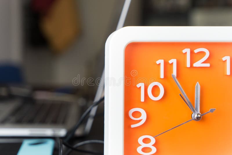 Orange Clock Counting To Lunch Stock Photos - Free & Royalty-Free Stock ...