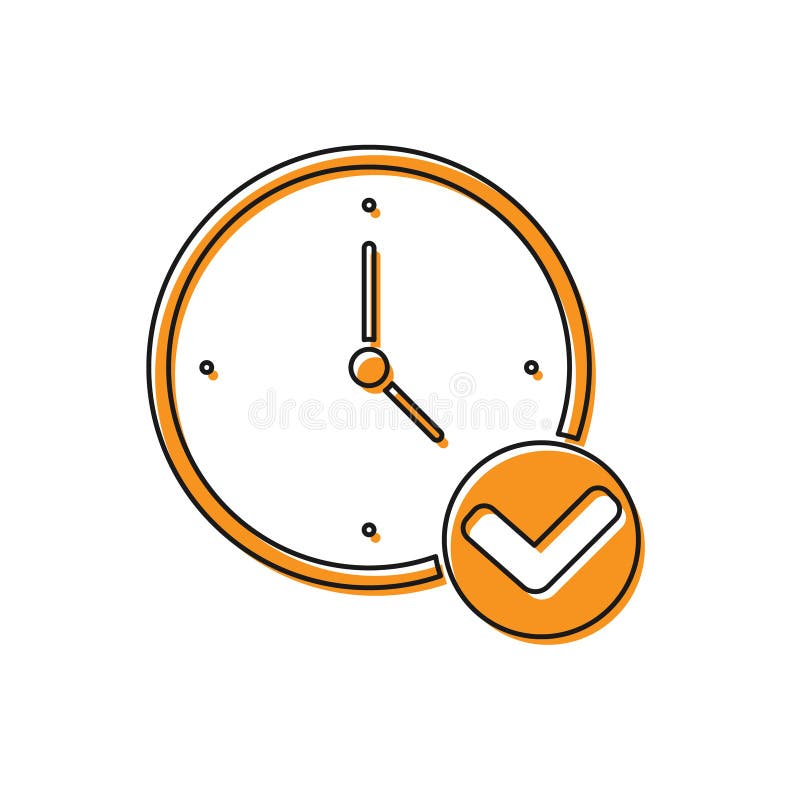 Orange Clock Icon Isolated on White Background. Time Symbol. Vector ...