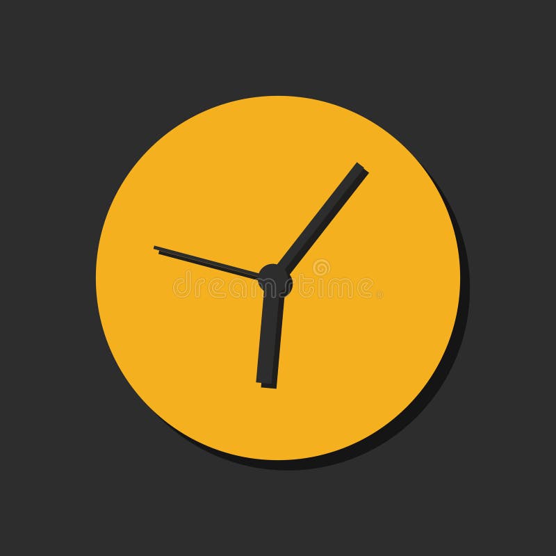 Orange Clock Icon Vector Illustration on Black Background , EPS 10 ...