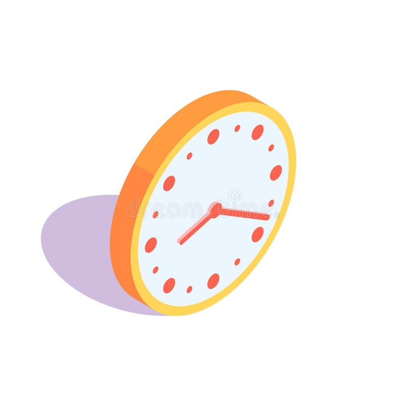Orange Clock Icon. Vector Illustration. Stock Vector - Illustration of ...
