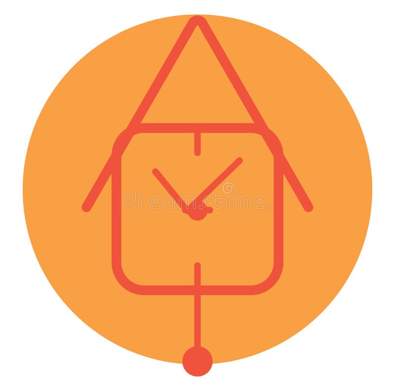 Orange clock, icon stock vector. Illustration of design - 258928203