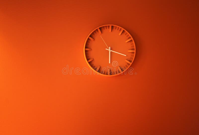 Orange Clock Showing Time. Time Concept with Watch or Clock on White ...