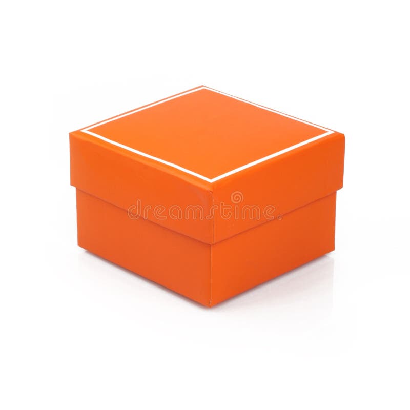 Orange closed box stock image. Image of carton, white - 23940533