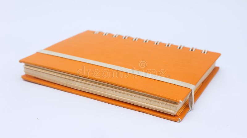 Orange Closed Notebook Mockup Isolated on White Stock Photo - Image of ...
