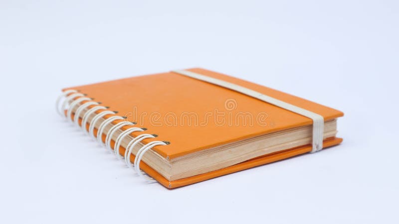 Orange Closed Notebook Mockup Isolated on White Stock Image - Image of ...