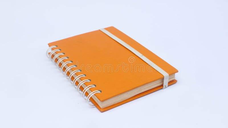 Orange Closed Notebook Mockup Isolated on White Stock Photo - Image of ...
