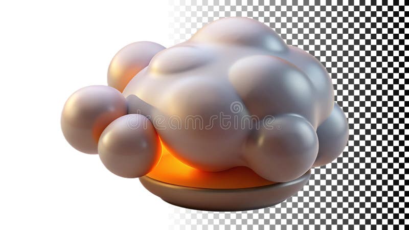Orange Cloud Explosion Fire, Burst Danger Icon, Blast Boom Effect ...