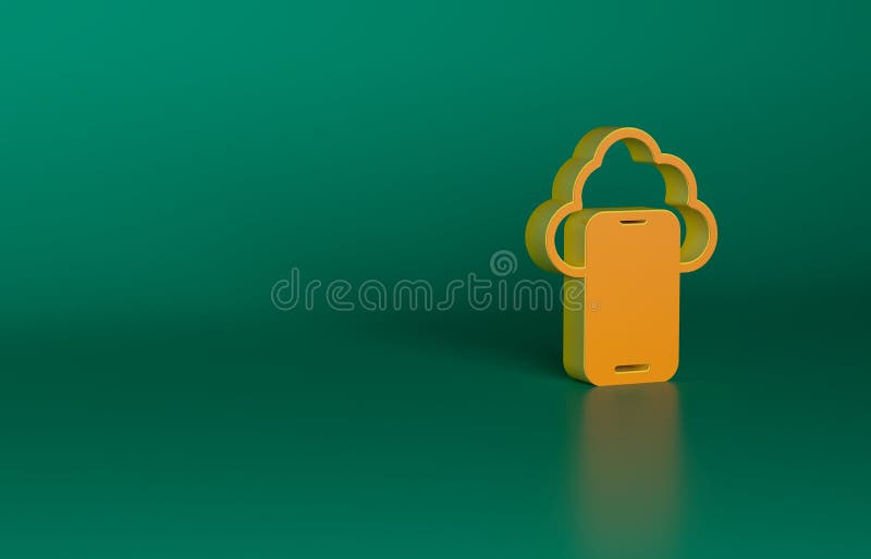 Orange Cloud Technology Data Transfer and Storage Icon Isolated on ...