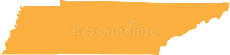 ORANGE CMYK Color Map of TENNESSEE, USA Stock Vector - Illustration of ...