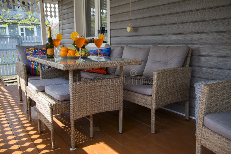 Orange Cocktail on the Background of Fruit on the Table. Stock Image ...