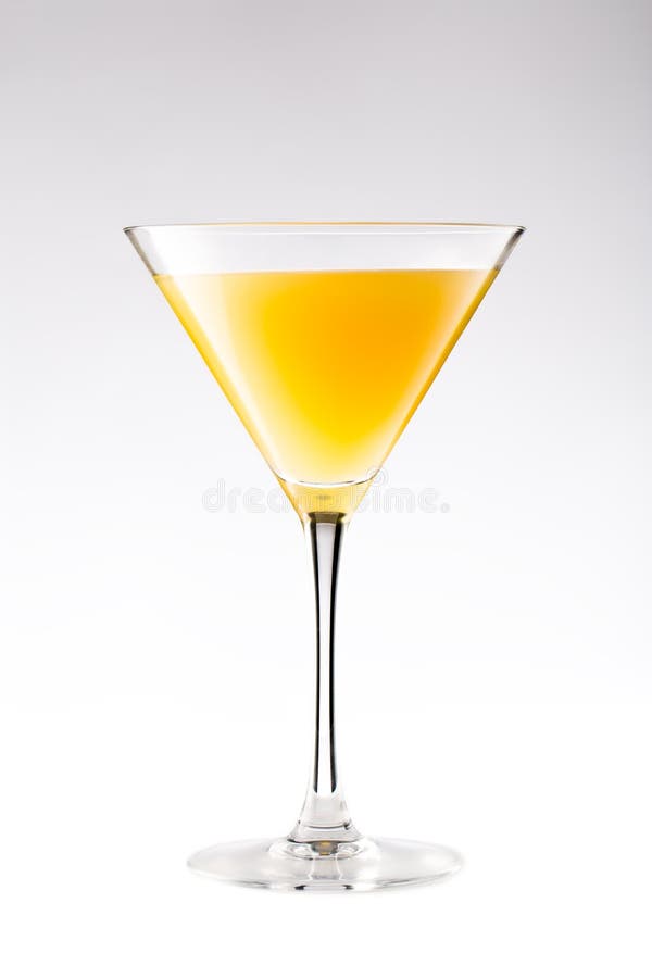Orange Cocktail In A Martini Glass On White Stock Image - Image of ...