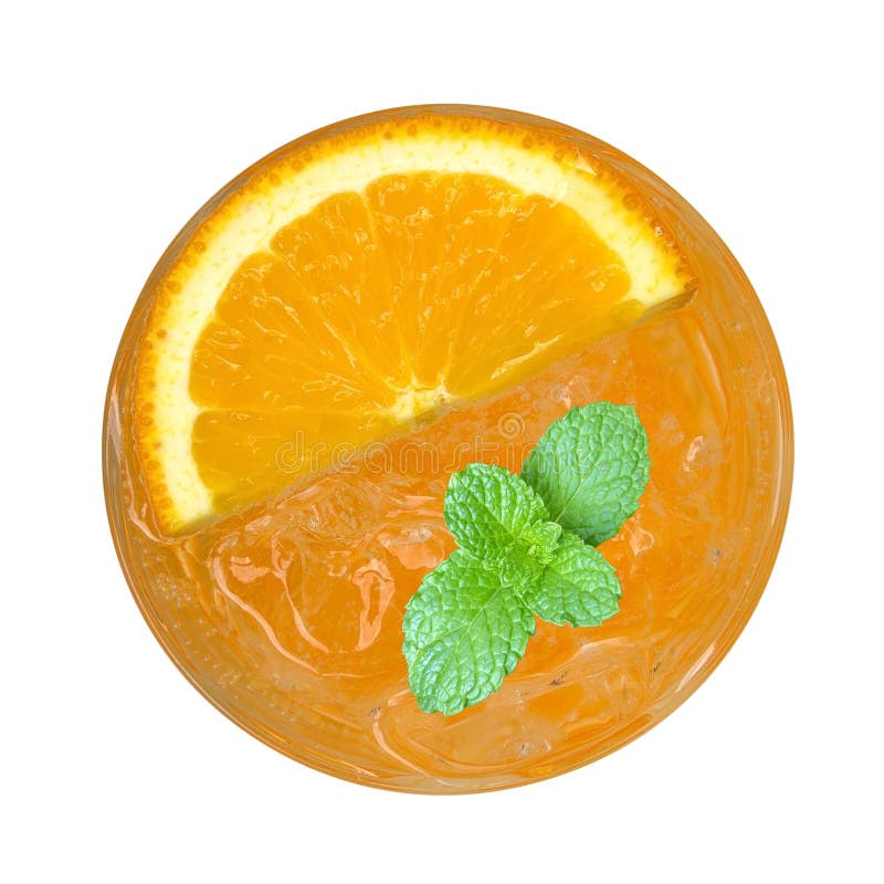 Orange Cocktail Top View Isolated on White Background, Clipping Stock ...