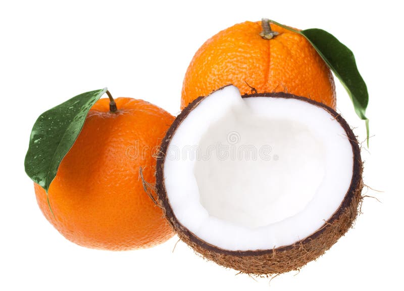 Orange with coconut stock photo. Image of green, color - 12867412