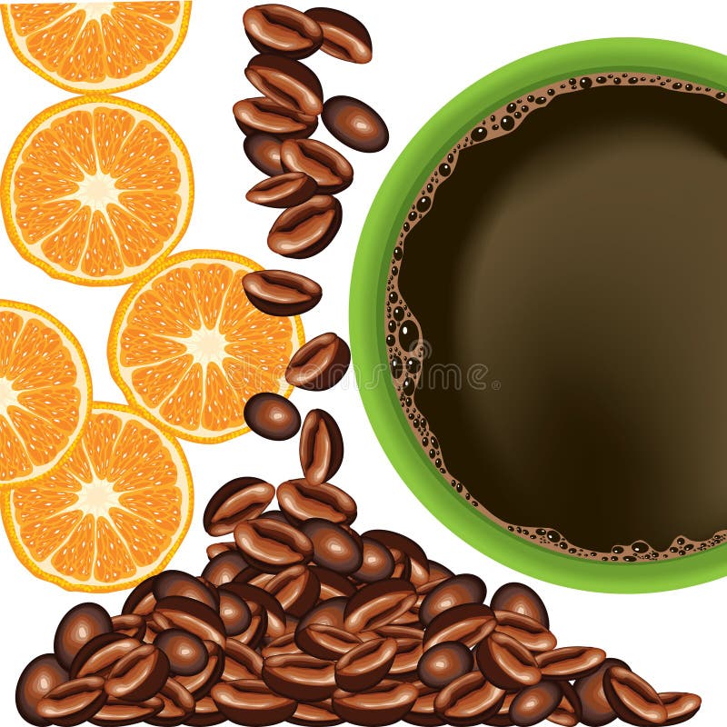 Orange and coffee stock vector. Illustration of dark - 10804077