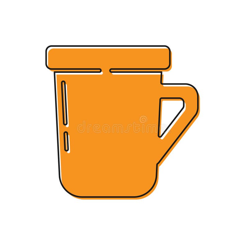 Orange Coffee Cup Icon Isolated on White Background. Tea Cup. Hot Drink ...