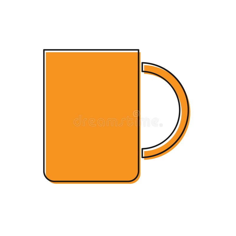 Orange Coffee Cup Icon Isolated on White Background. Take Away Print ...