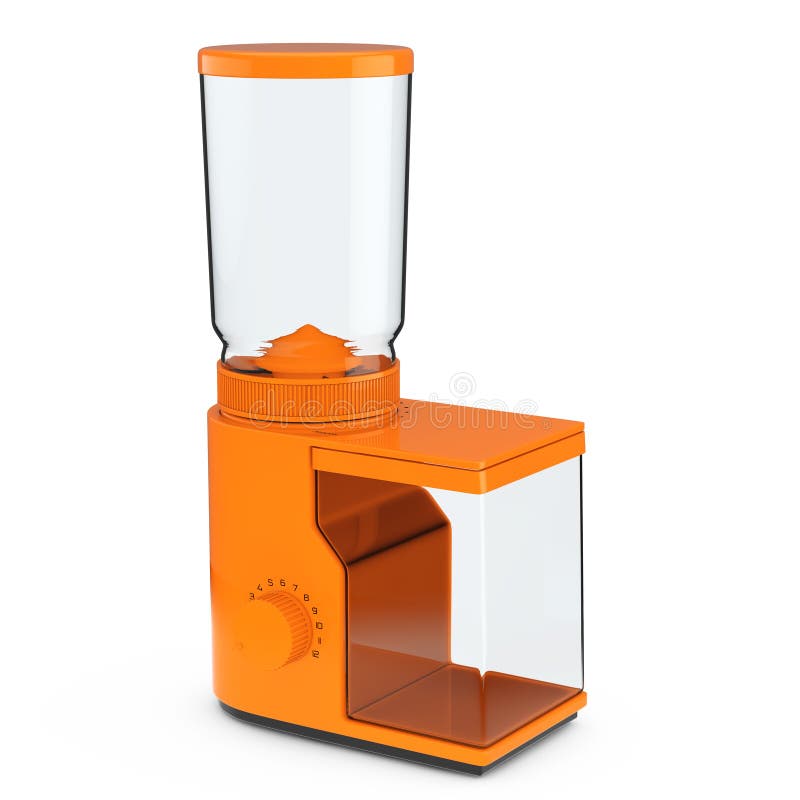 Orange Coffee Grinder. 3d Rendering Stock Illustration - Illustration ...
