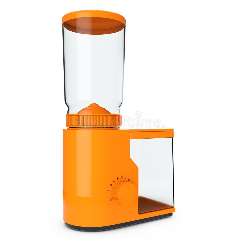 Orange Coffee Grinder. 3d Rendering Stock Illustration - Illustration ...