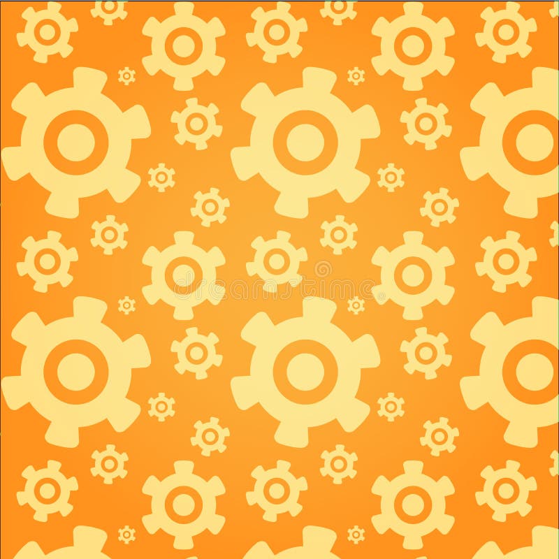 Orange Cog Wheel Backround Pattern Stock Illustration - Illustration of ...