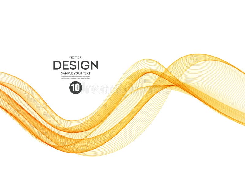 Orange Color Abstract Transparent Wave Design Element Stock Vector ...