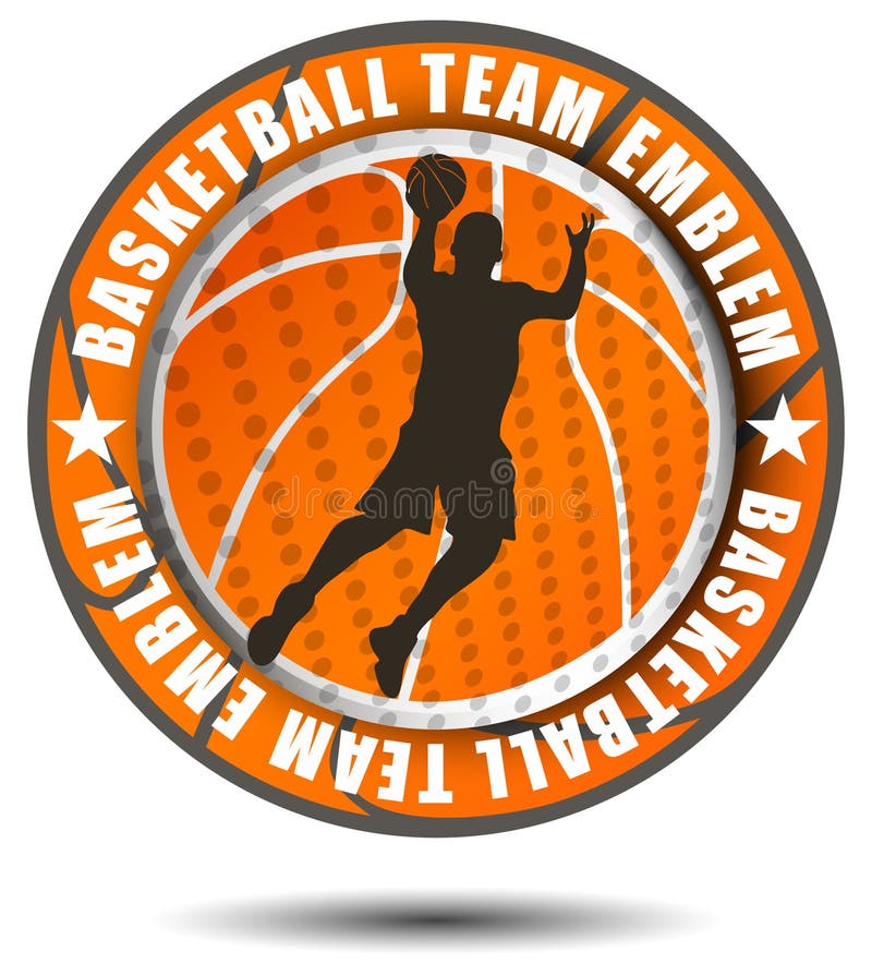 Orange Color Basketball Team Emblem Stock Vector - Illustration of jump ...