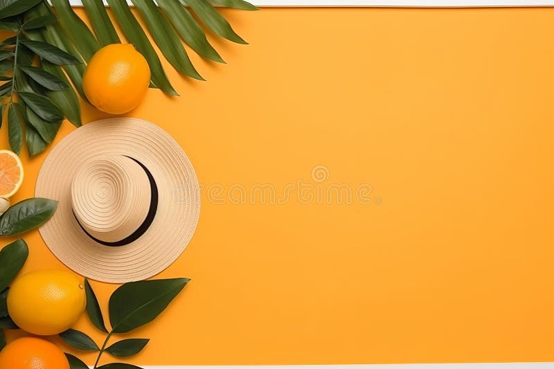 Orange Color Blank Facebook Post for Summer Mood Generative AI Stock ...
